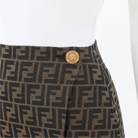 Fendace | Skirts | Fendace Ff Mini Skirt Sz 36 Fendi Versace Collab ...